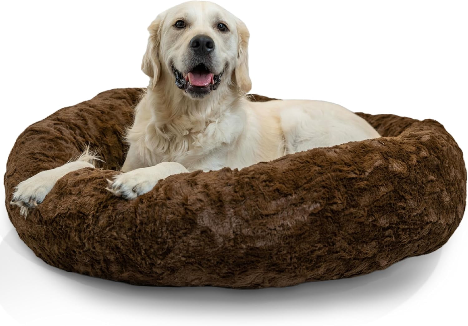 Best Friends by Sheri Original Calming Donut Dog and Cat Bed, Lux Faux ...