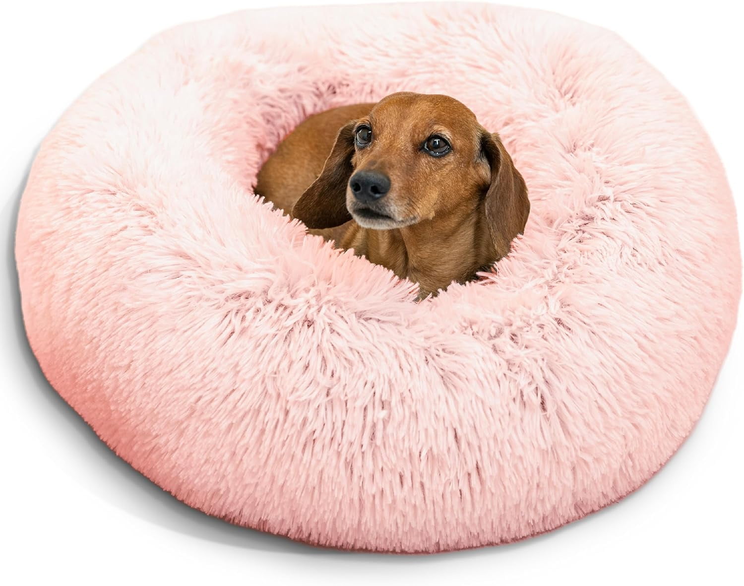 Best Friends by Sheri Original Calming Donut Dog and Cat Bed, Shag Faux ...