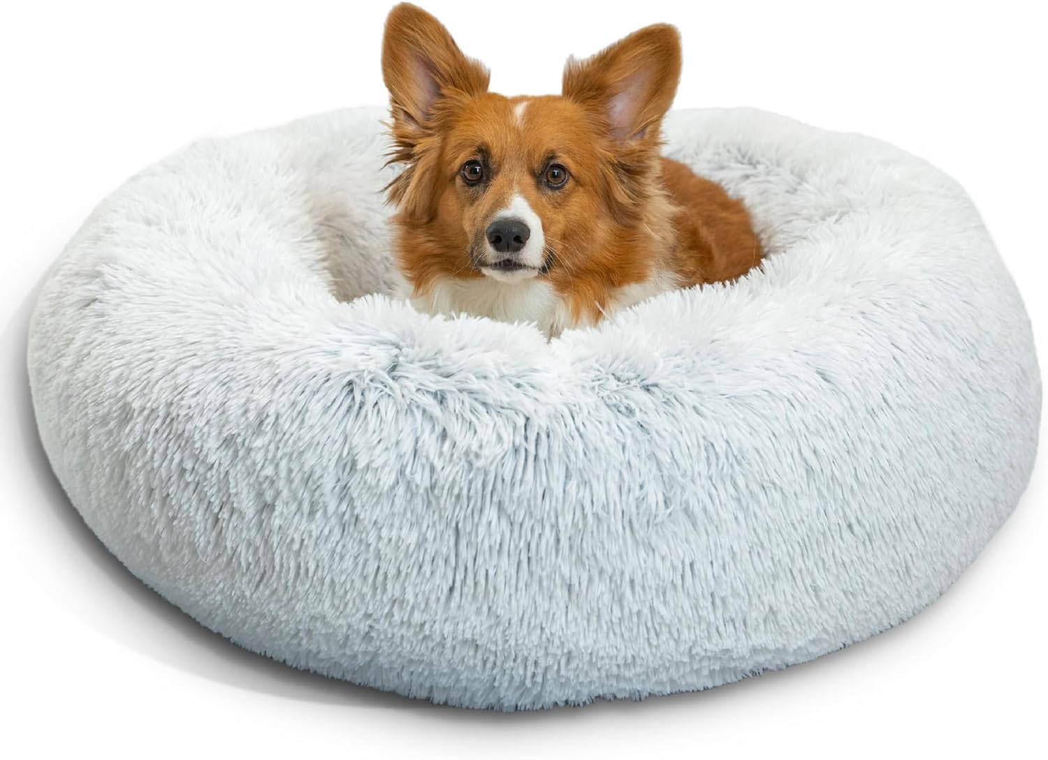 Best Friends by Sheri Original Calming Donut Dog and Cat Bed, Shag Faux ...