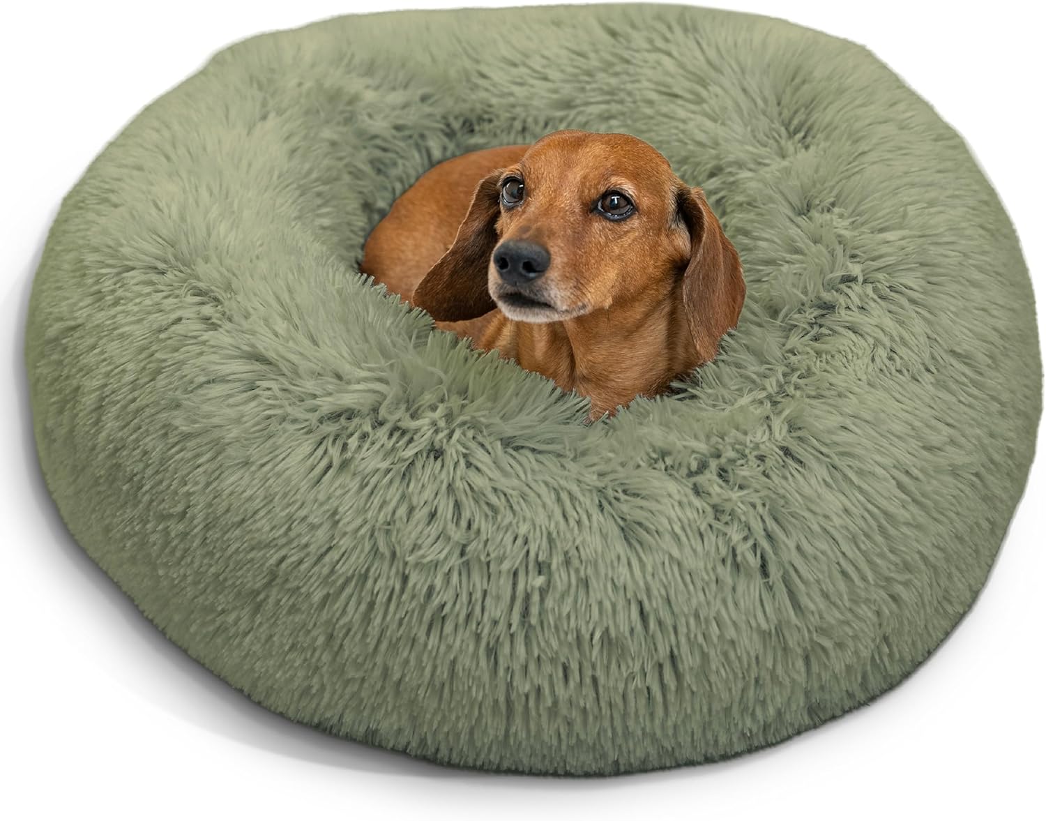 Best Friends by Sheri Original Calming Donut Dog and Cat Bed, Shag Faux ...