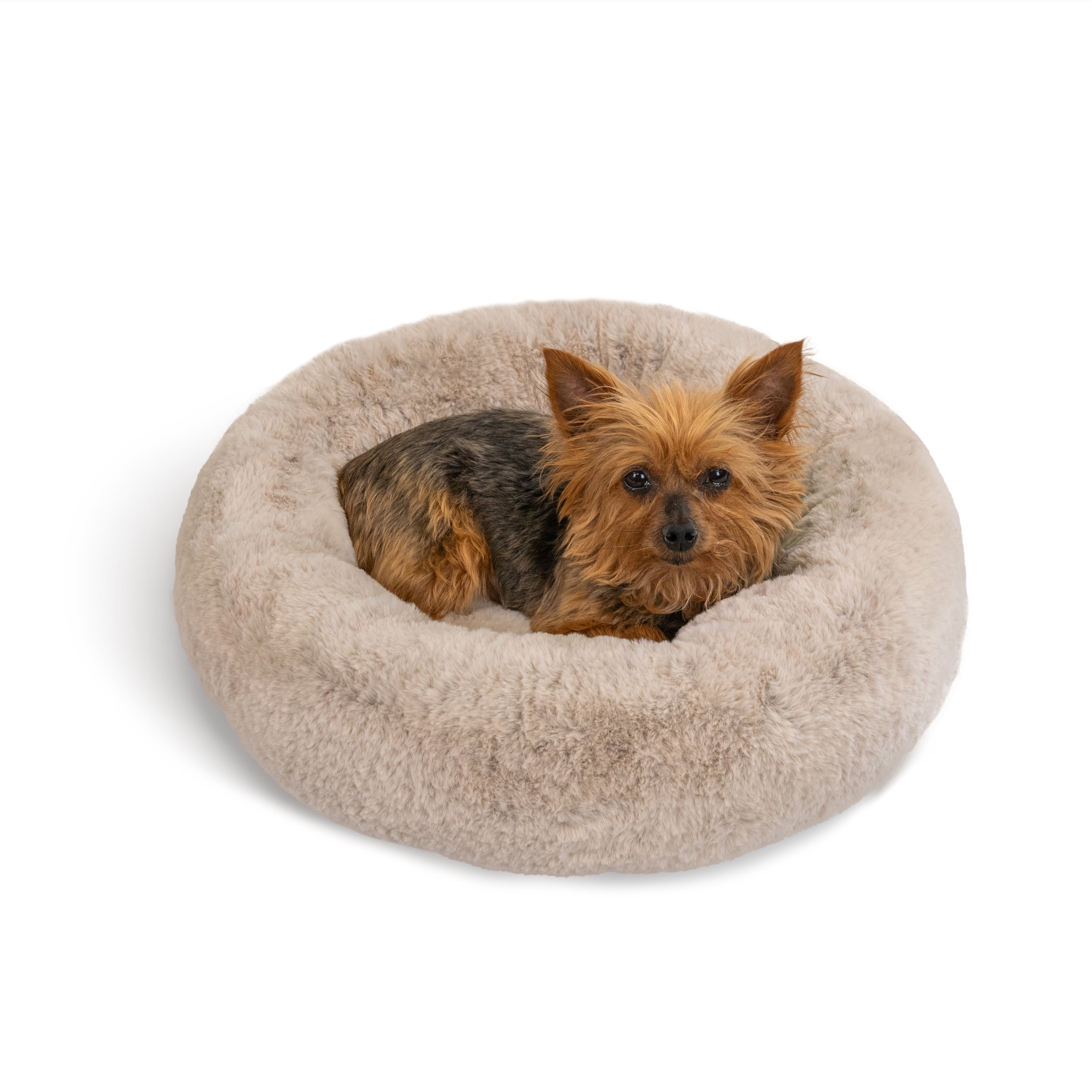 Best Friends by Sheri SnuggleSoft Faux Fur Calming Donut Bed for Dogs ...