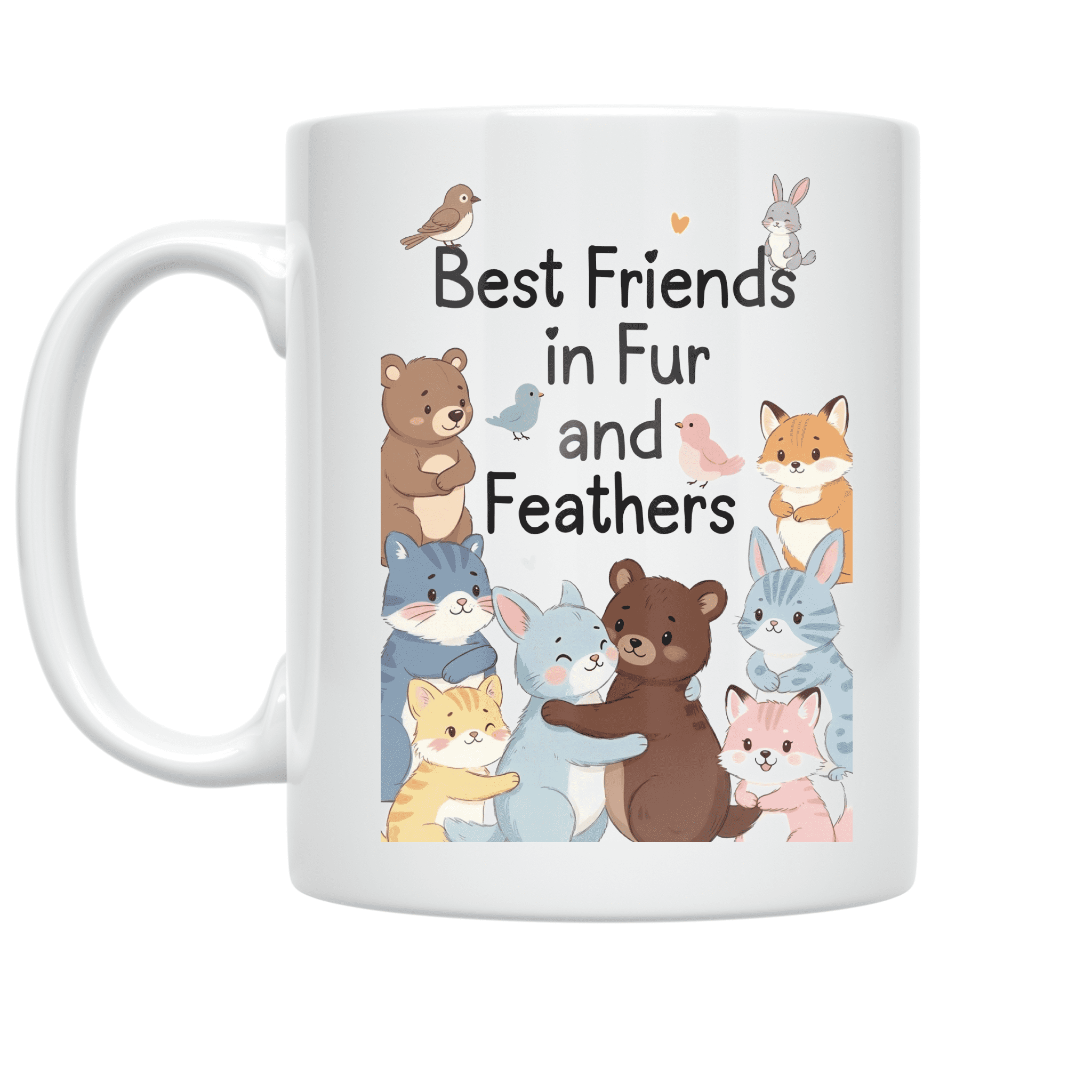 Best Friends in Fur and Feathers - Animal Lover - 11 oz Ceramic Coffee ...