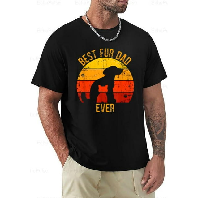Best Fur Dad Ever Funny Vintage Retro Dog Cat Owner T-Shirt - Walmart.com