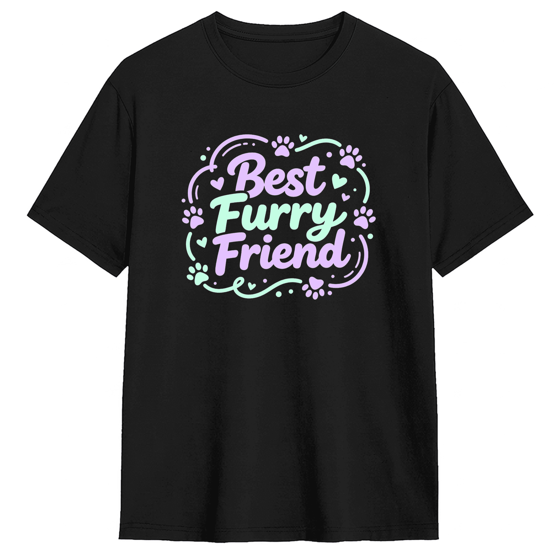 Best Furry Friend Cool Graphic Tee for Women, Fun Cat Lover Cotton ...