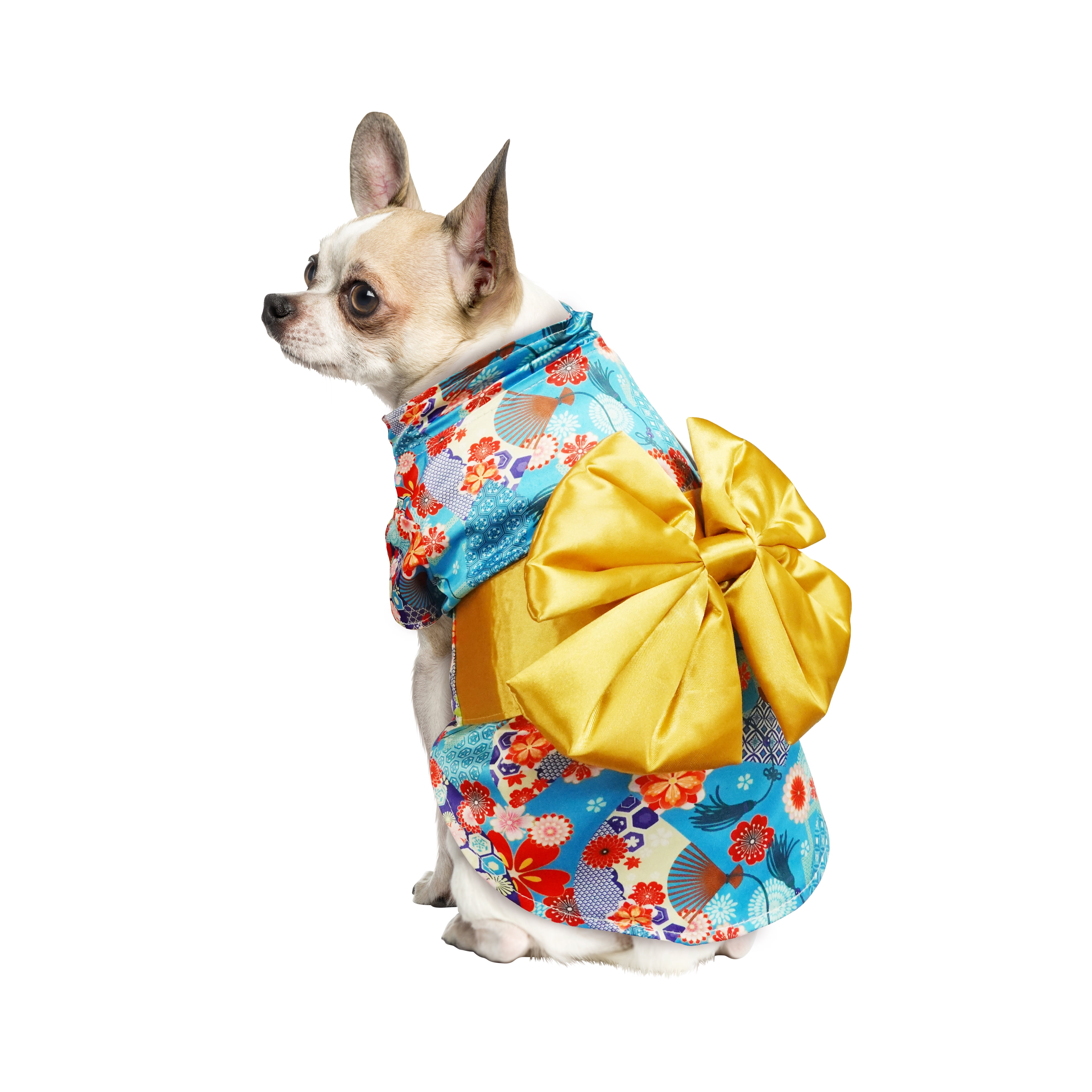Best Furry Friends Costume for Dogs or Cats, Gold Kimono, Medium ...
