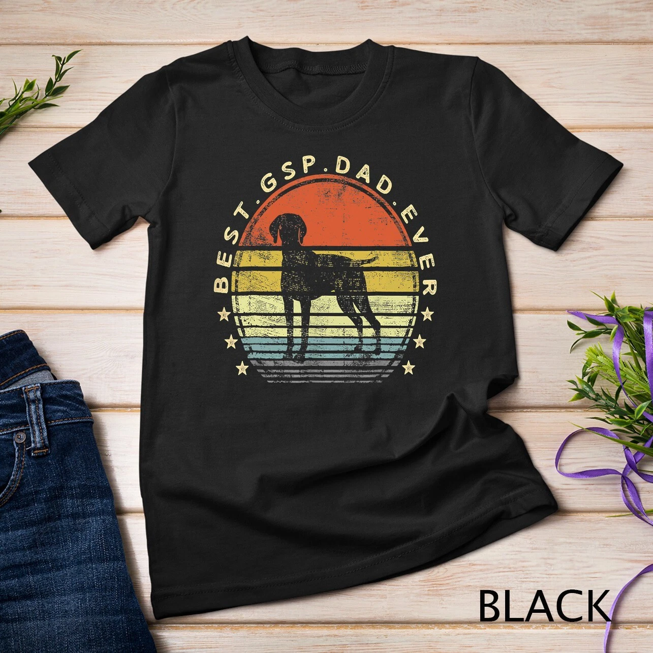 Best GSP Dad Ever German Shorthaired Pointer Proud Dog Owner Art Unisex ...