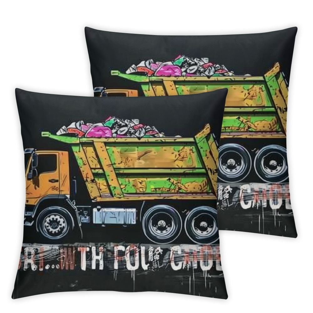 Best Garbage Truck For Girls Kids Waste Management Garbage Throw Pillow ...