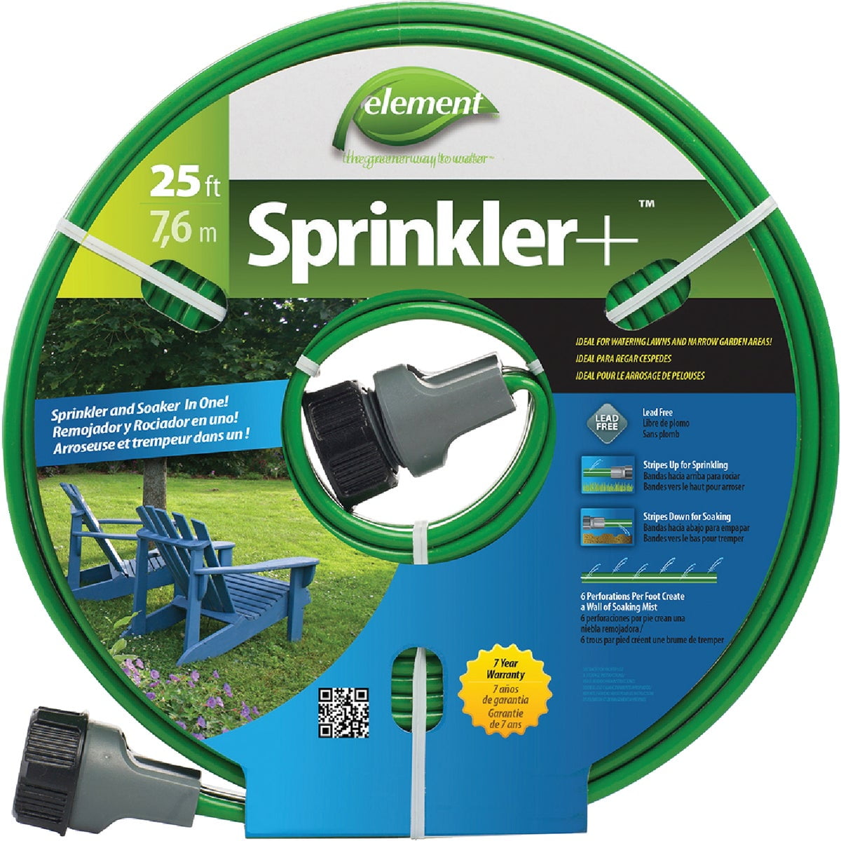 Best Garden 5/8 In. Dia. x 25 Ft. L. Drinking Water Safe Sprinkler Hose ...