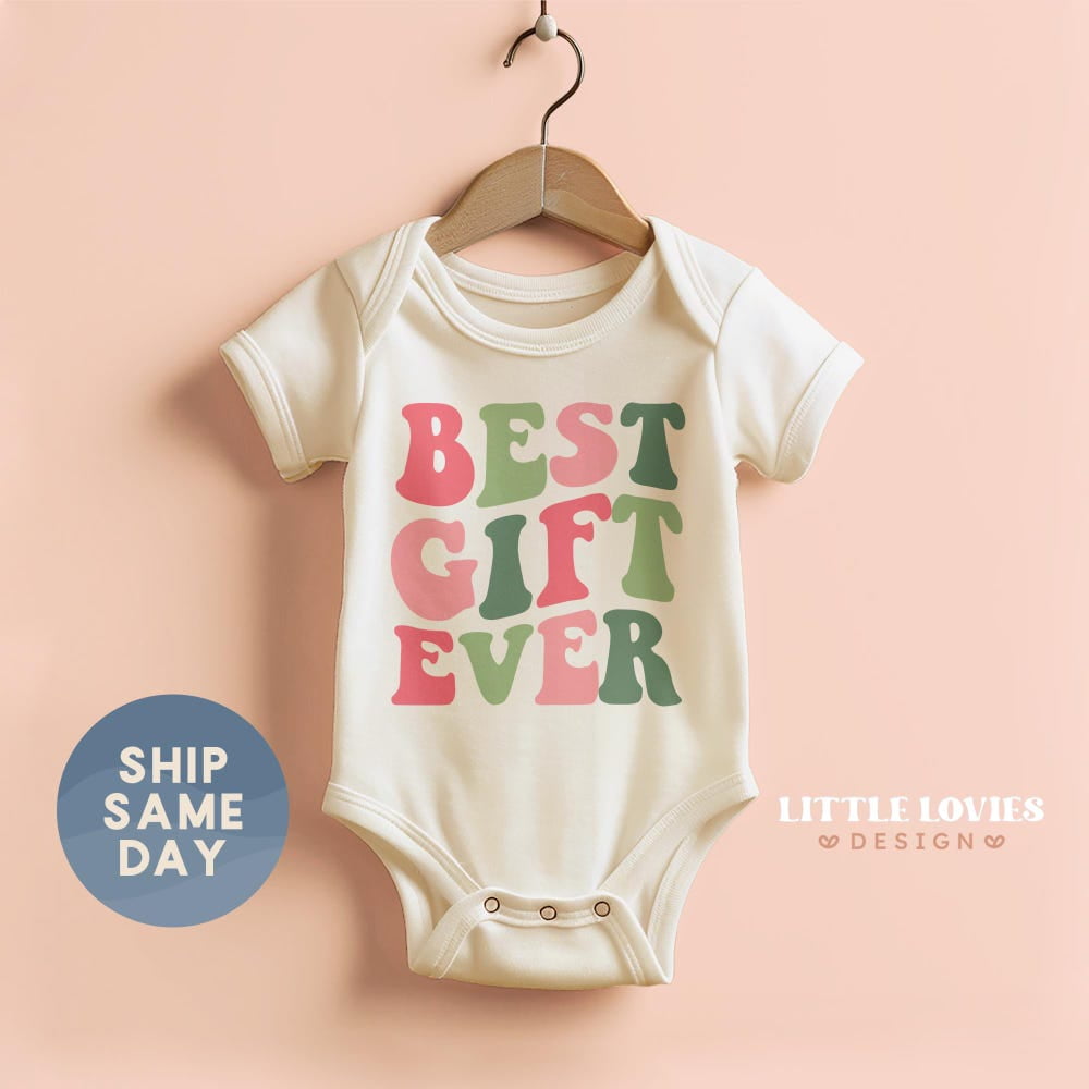 Best Gift Ever Hand Lettered Onesie, Colorful Baby Shower Gift, Unique ...