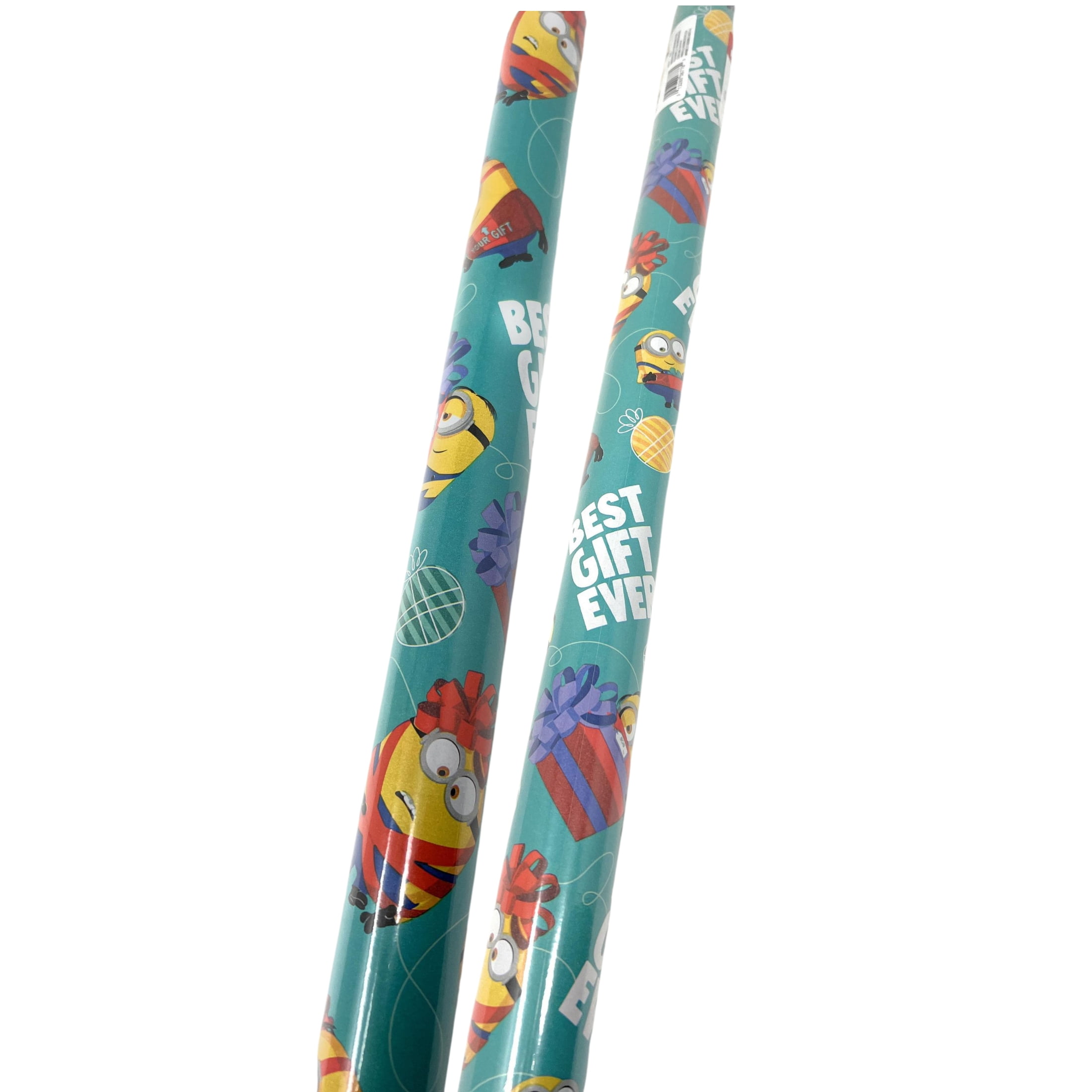 Best Gift Ever Minions Teal Wrapping Paper, 25 sq ft - 2 Rolls Tear ...