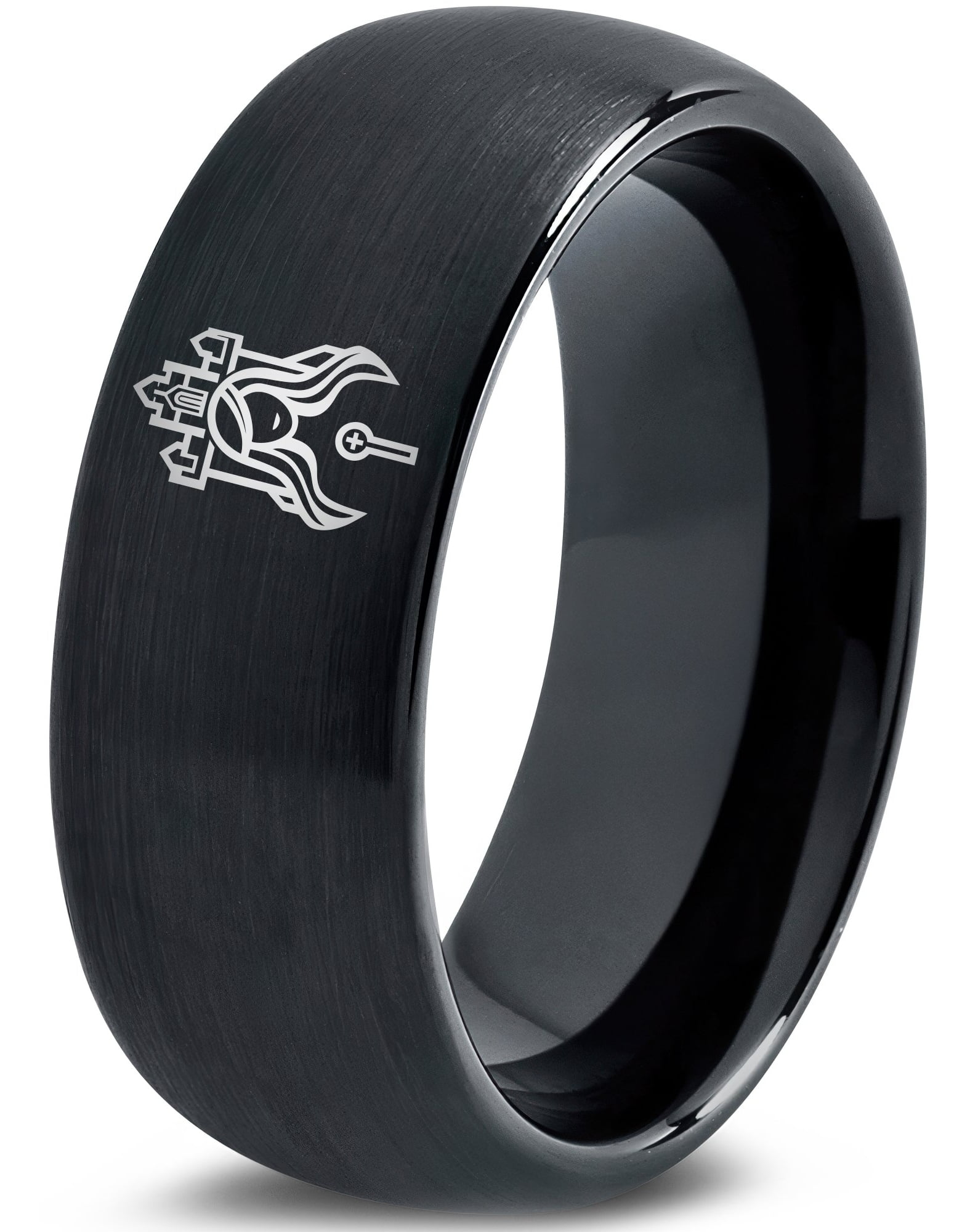 Tungsten Black Ring for Men Gamer Engagement Rings Best Friend Wedding ...