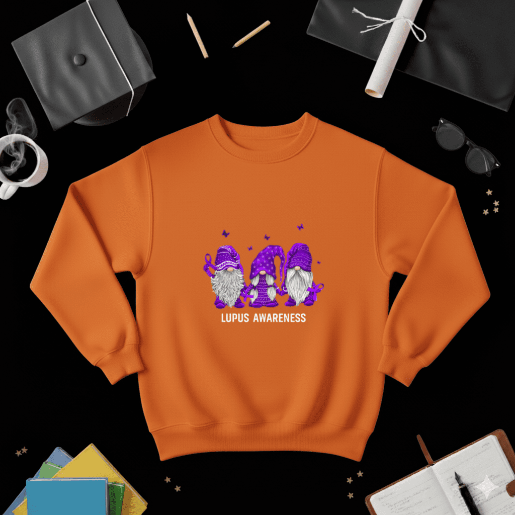 Best Gnome Lupus Awareness Ribbon Survivor Cute Support Sweatshirt, up ...