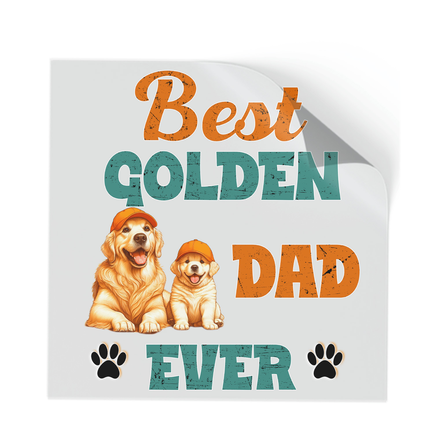 Best Golden Retriever Dad Ever Happy Father's Day Cutout Transfer ...