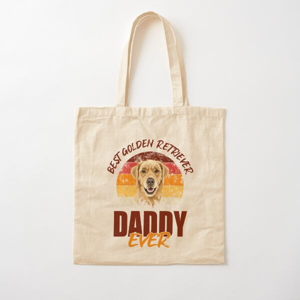 Best Golden Retriever Daddy Canvas Tote Bags, Reusable Shopping Bag ...