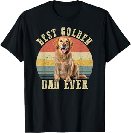 Best Golden retriever Dad Ever Retro Dog Vintage T-Shirt - Walmart.com