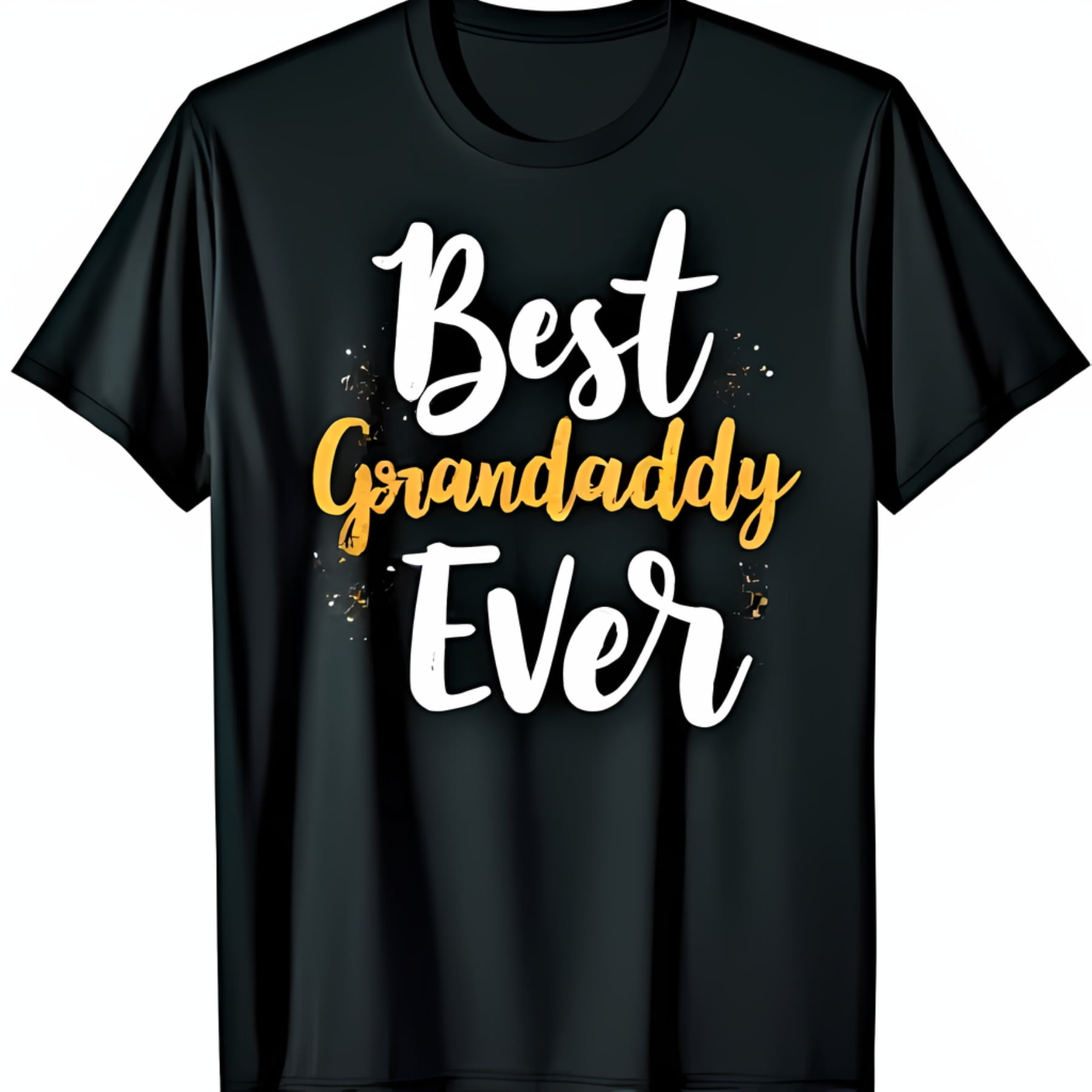 Best Grandaddy Black T-Shirt with Sparkling Gold Glitter Design ...