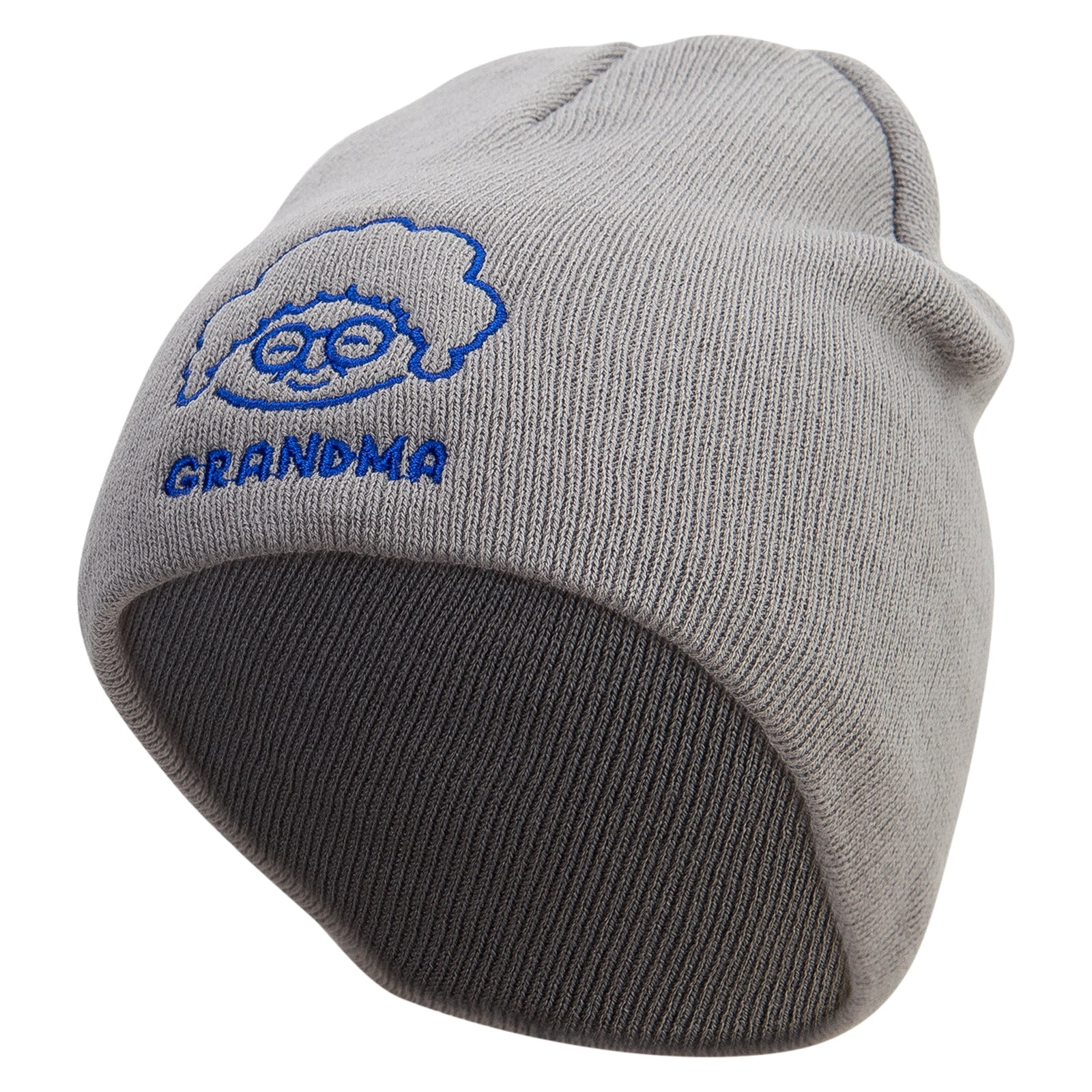 Best Grandma Embroidered 8 inch Acrylic Short Blank Beanie - Grey OSFM ...