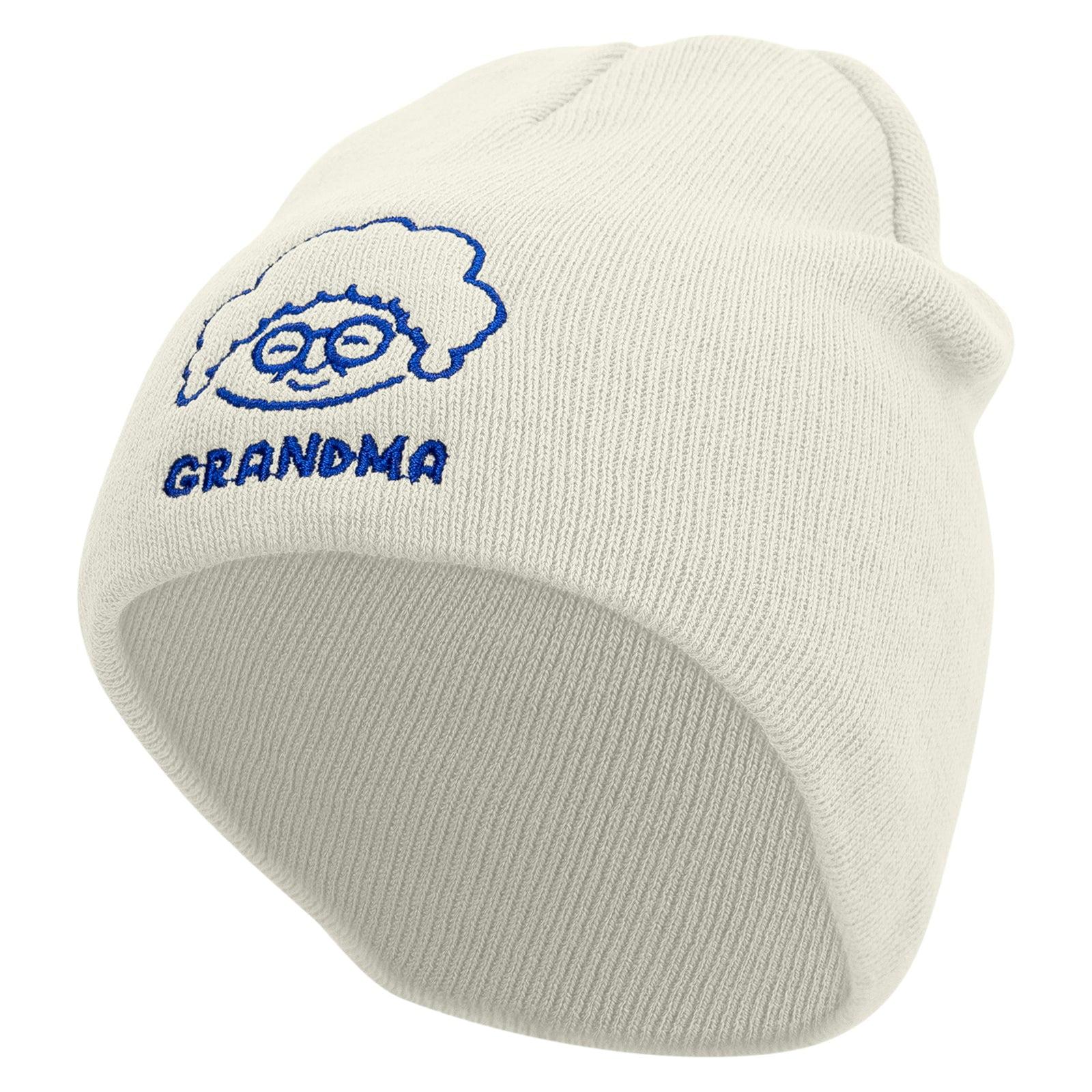 Best Grandma Embroidered 8 inch Acrylic Short Blank Beanie - White OSFM ...