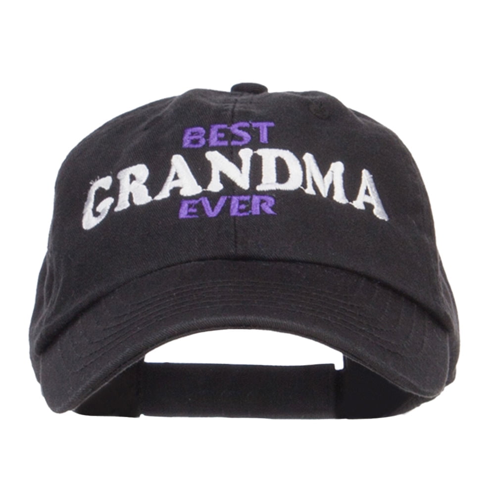 Best Grandma Ever Embroidered Low Cap - Black OSFM - Walmart.com