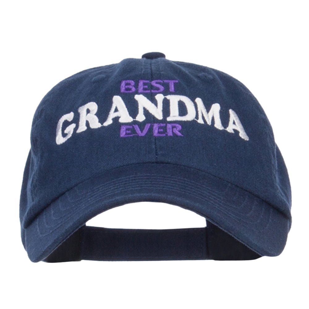 Best Grandma Ever Embroidered Low Cap - Navy OSFM - Walmart.com