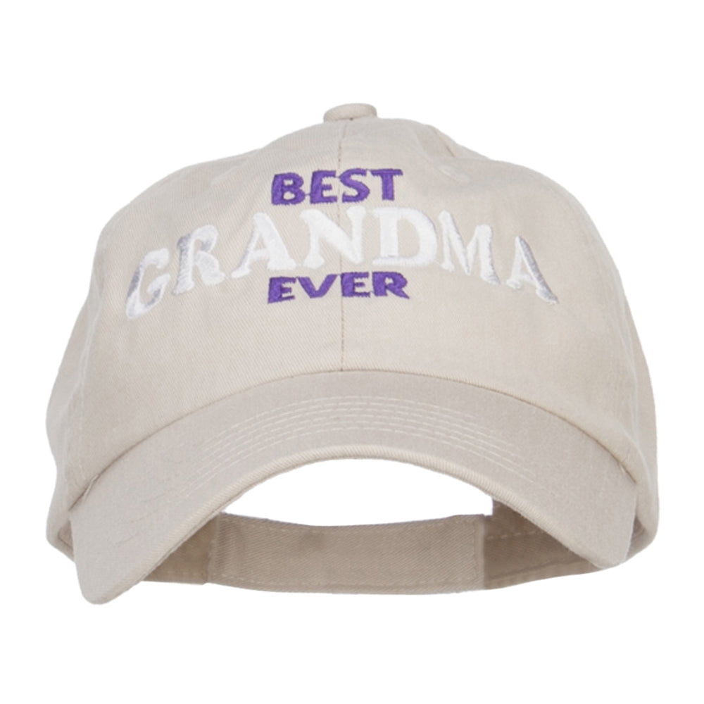 Best Grandma Ever Embroidered Low Cap - Stone OSFM - Walmart.com