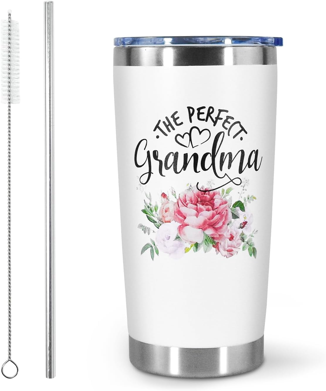 Best Grandma Ever Tumbler 20OZ Insulated Tumbler with Lid and Straw ...