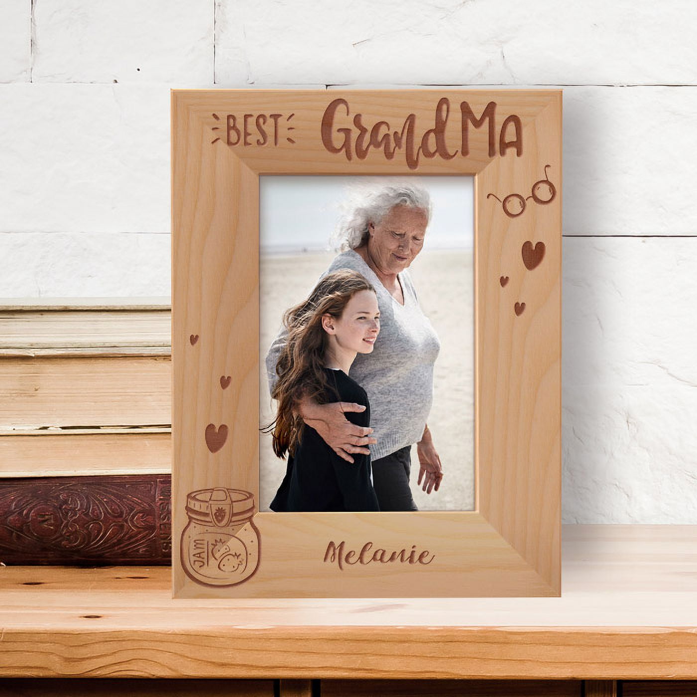 Best Grandma Personalized Wooden Frame 4" x 6" Brown (Vertical ...