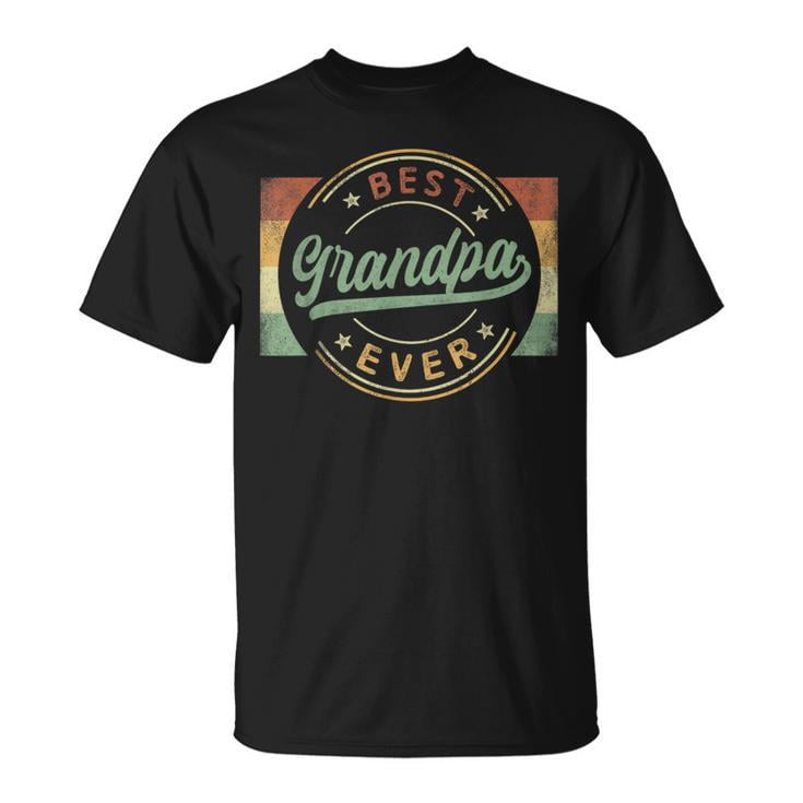 Best Grandpa Ever Emblem Father's Day Grandpa T-Shirt, Proud ...