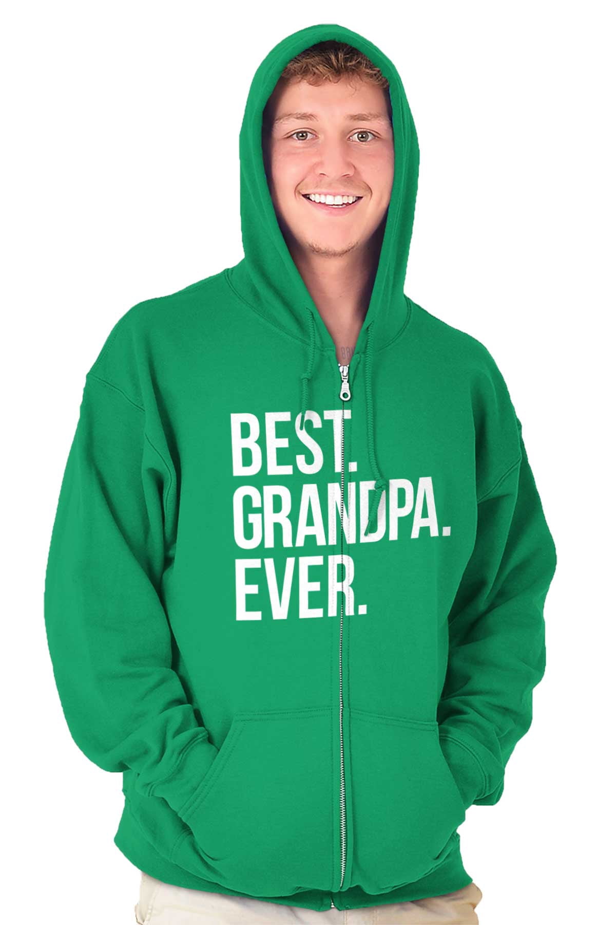 Best Grandpa Ever Grandfather Poppop Zip Hoodie Sweatshirt Men Brisco ...