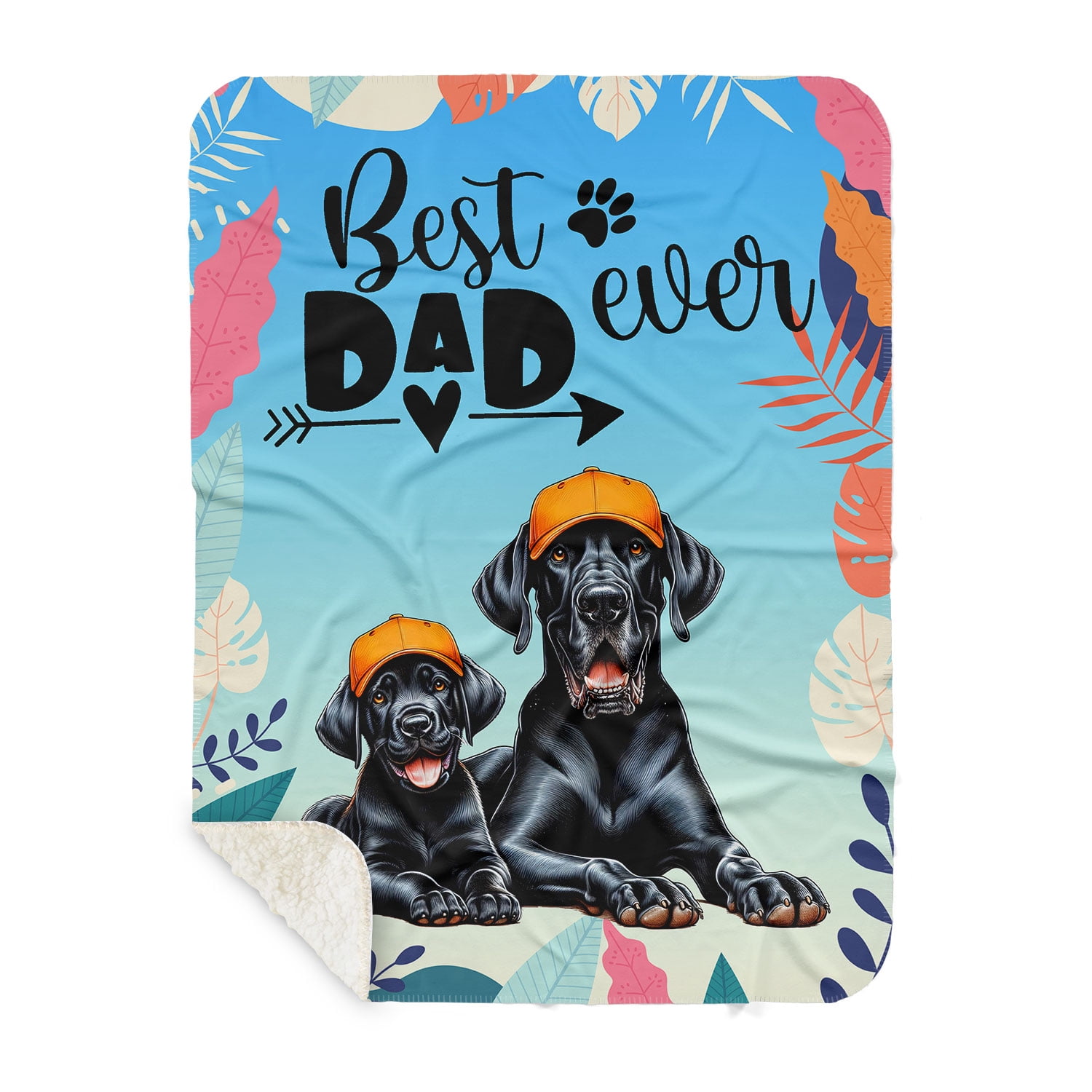 Best Great Dane Dad Ever Happy Father's Day Cozy Sherpa Blanket Danes ...