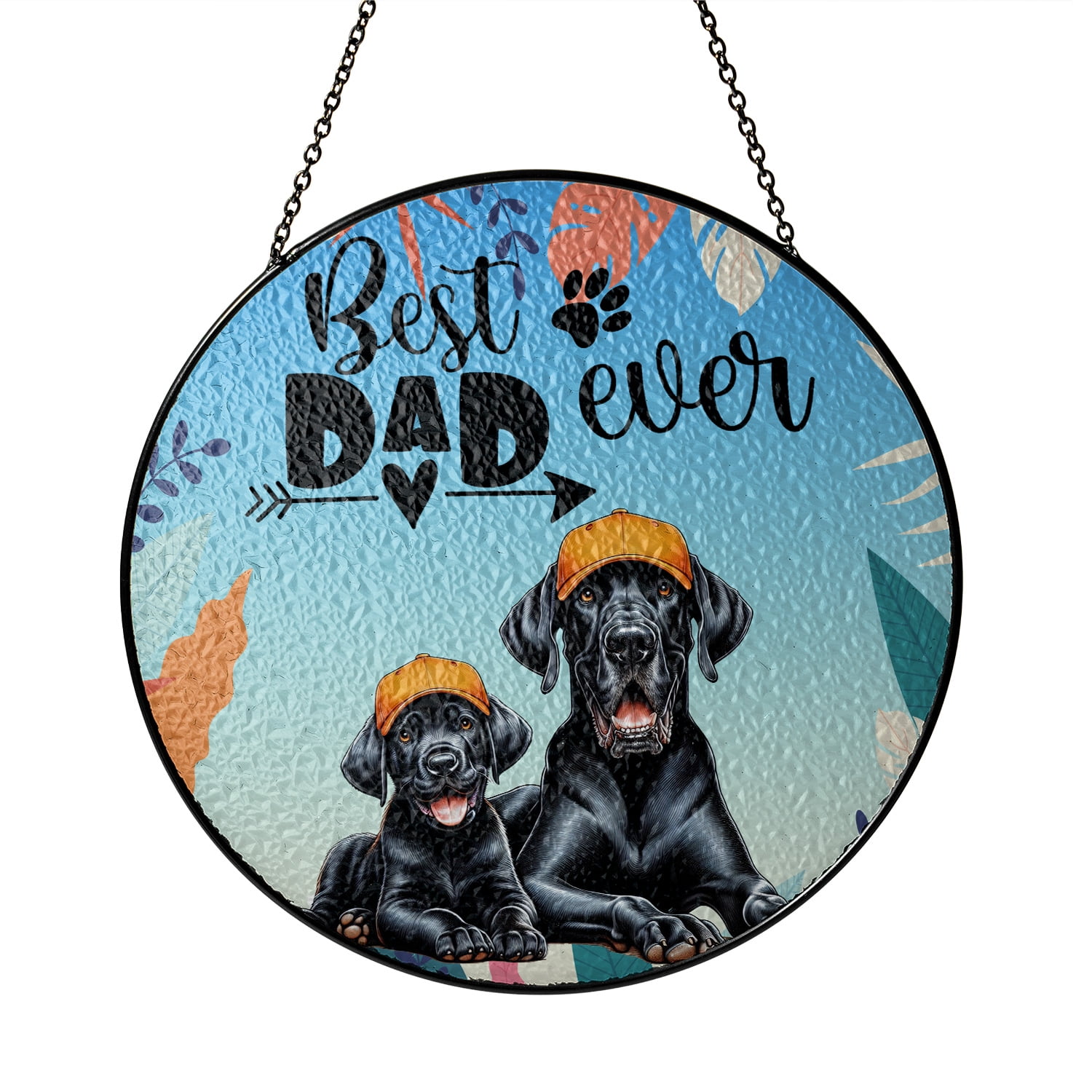 Best Great Dane Dad Ever Happy Father's Day Stained Glass Suncatcher ...