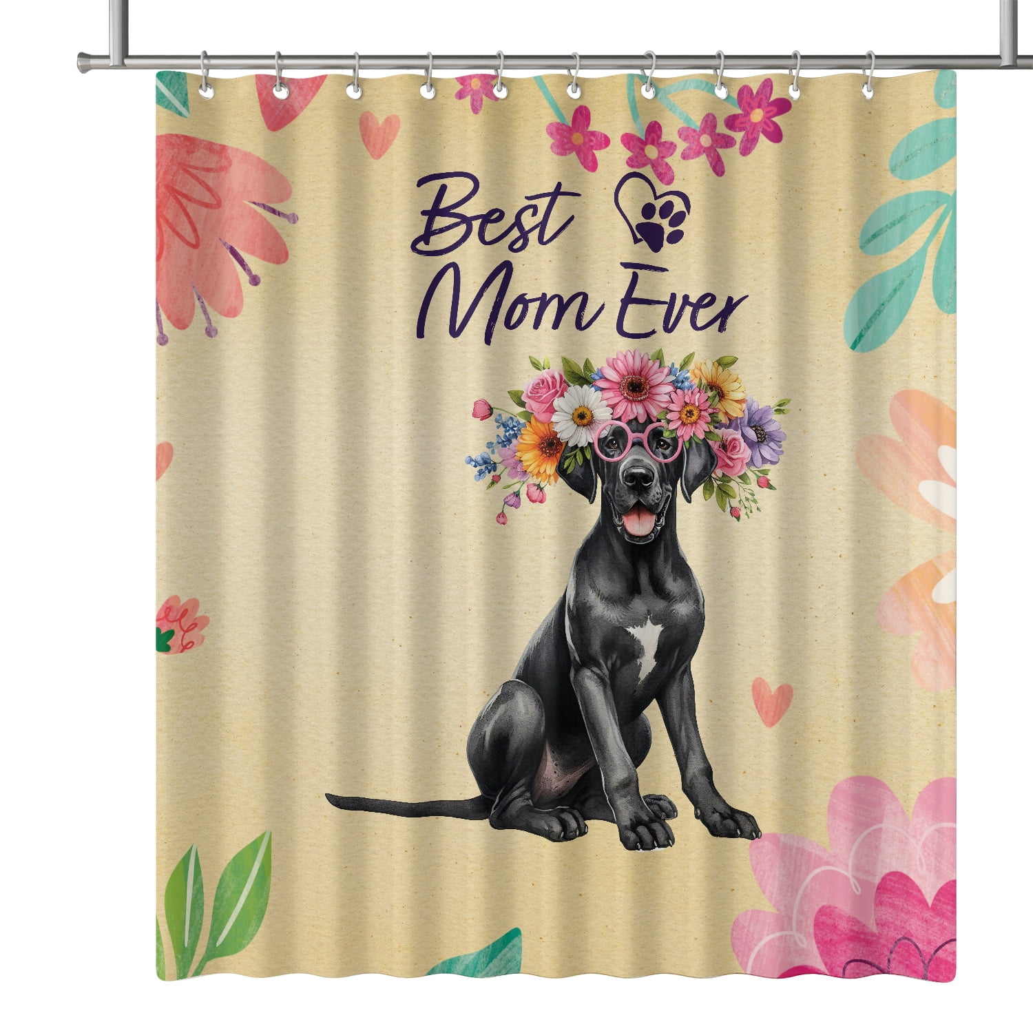 Best Great Dane Mom Ever Happy Mother's Day Shower Curtain Danes Dog Lover Gifts Waterproof ...