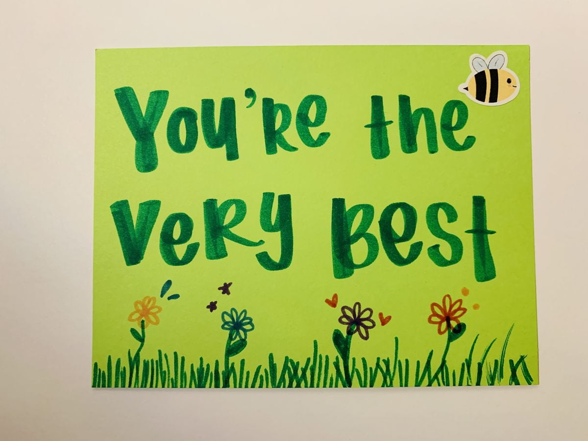 You're the Very Best Greeting Card – Colorful Handwritten Design with ...