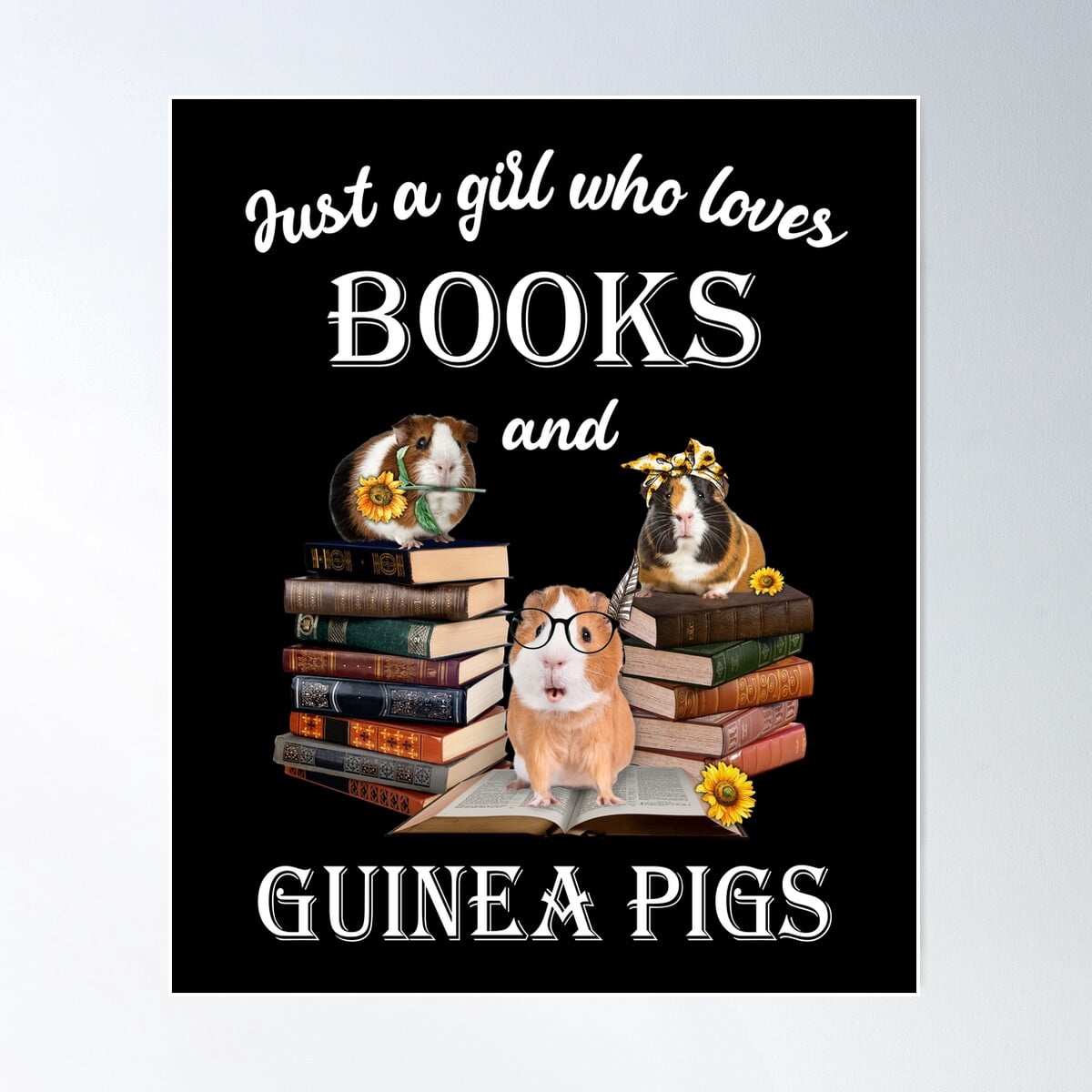 Best Guinea Pig Books Lover Librarian Reading Girl Teacher Life Pet ...