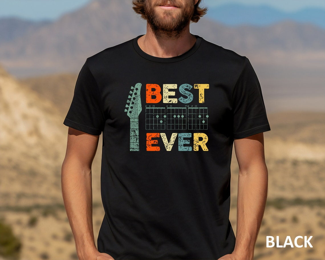 Best Guitar Dad Ever Shirt, Music Dad Gift Shirt For Guitarist Dad Tee ...