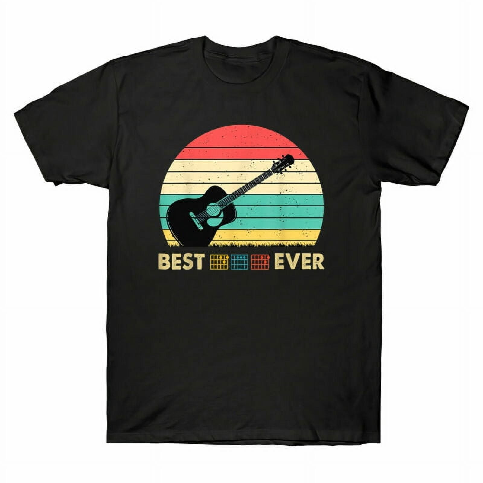 Best Guitar Dad Ever Vintage Men's T-shirt Music Retro Father's Day Tee ...