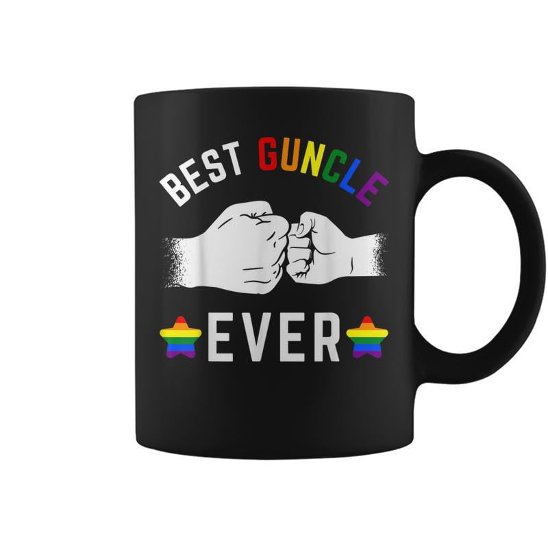 Best Guncle Ever Rainbow Colors Fistbump Pride Gay Uncle Gift For Mens ...