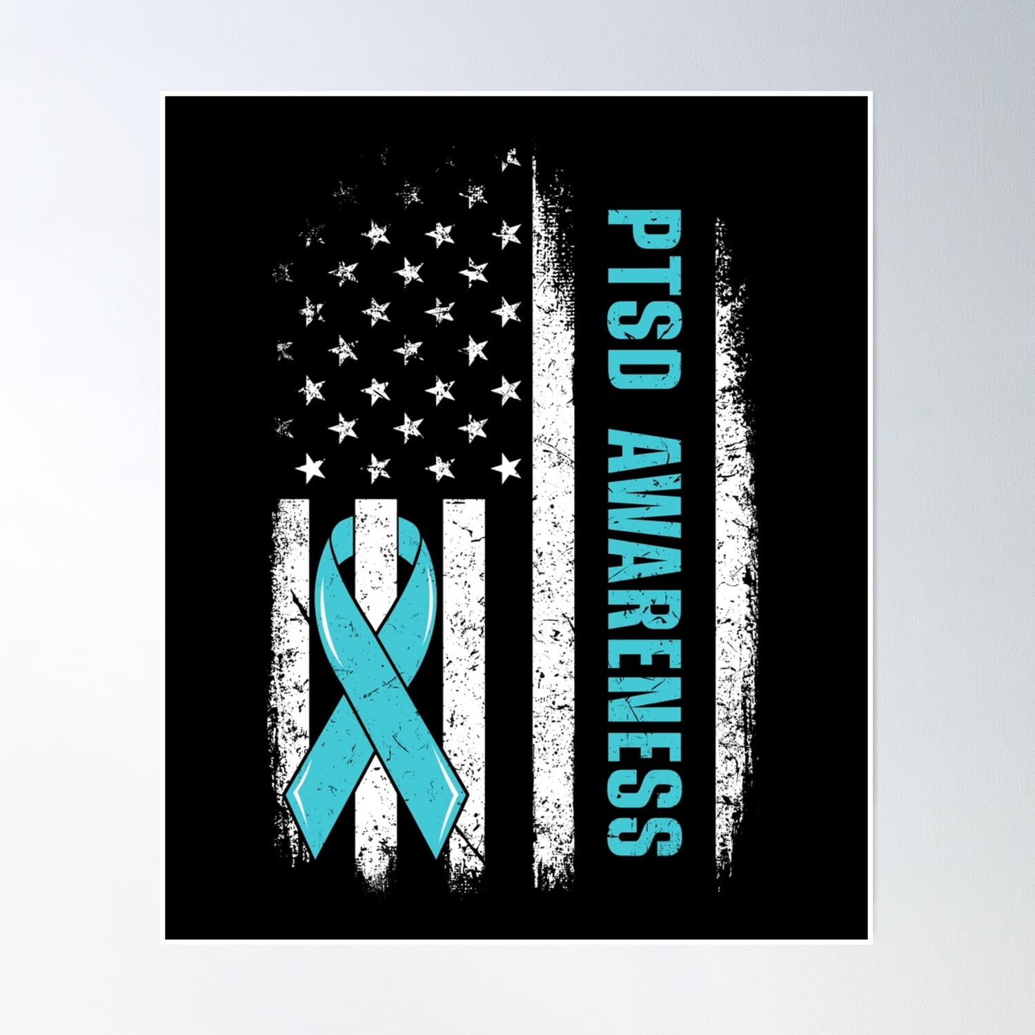 Best Heroes Have Ptsd American Flag Awareness Support Military Poster ...
