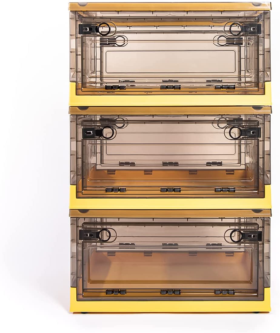 Best Home Fashion 3 packs Storage Bins Side Opening, Stackable Lid ...