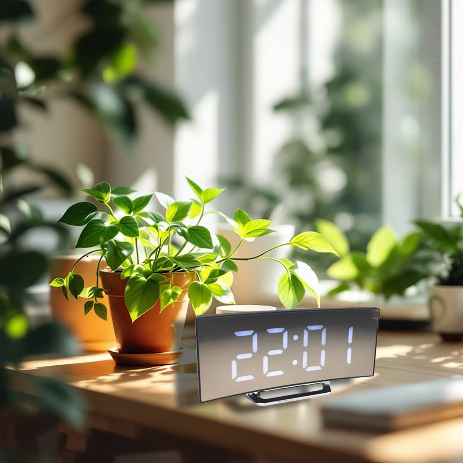 Hot Sale! Home Decor Large LED Digital Alarm Clock With Curved Screen ...