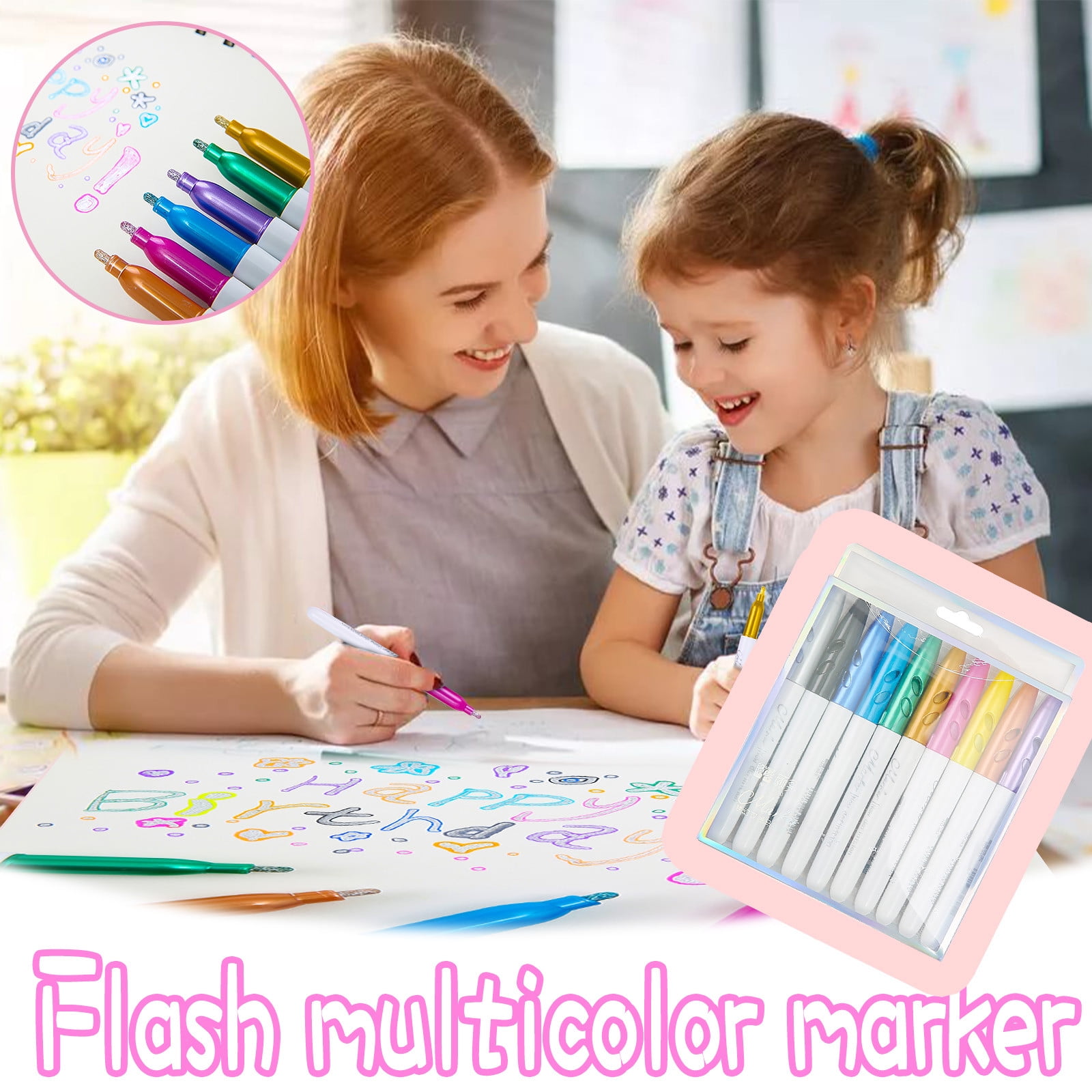 Pedty Office Supplies Supplies,Pen,10* Marker,Double-Line Outline Pen ...