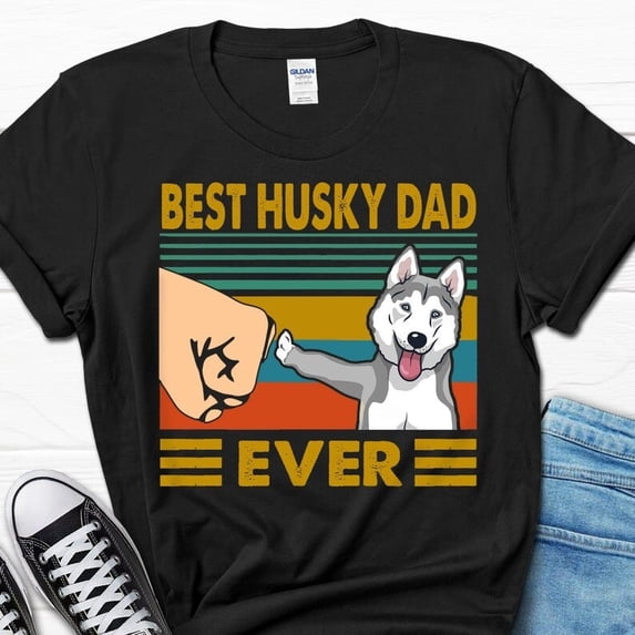 Best Husky Dad Ever Shirt Husky Dad Men'S T-Shirt Husky For Him ...