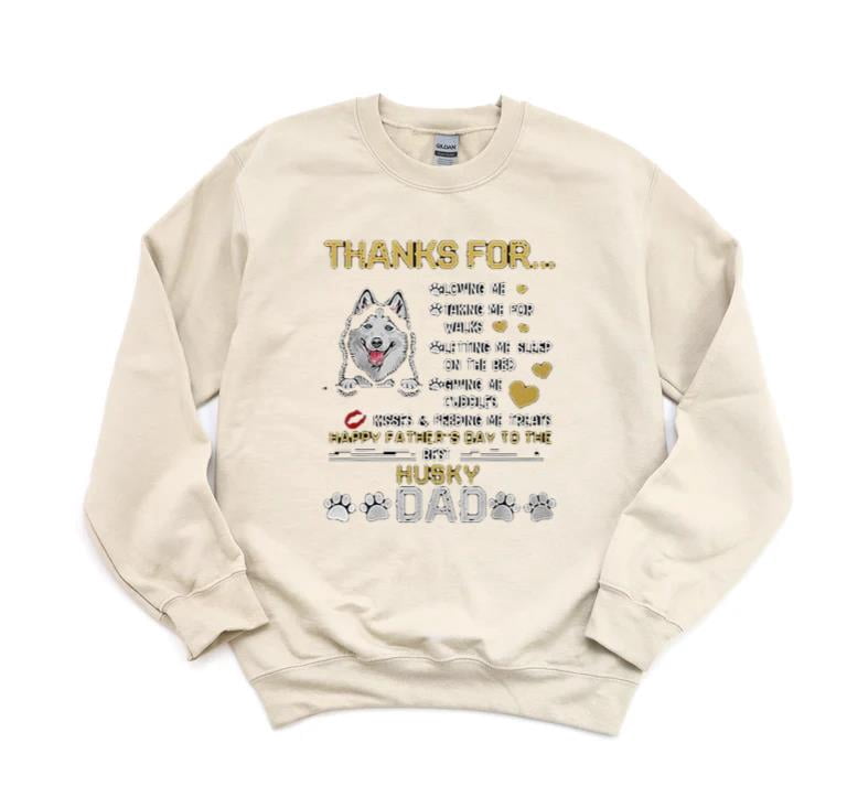 Best Husky Dog Dad Lover Happy Father's Day Pet Parent Family Sled ...