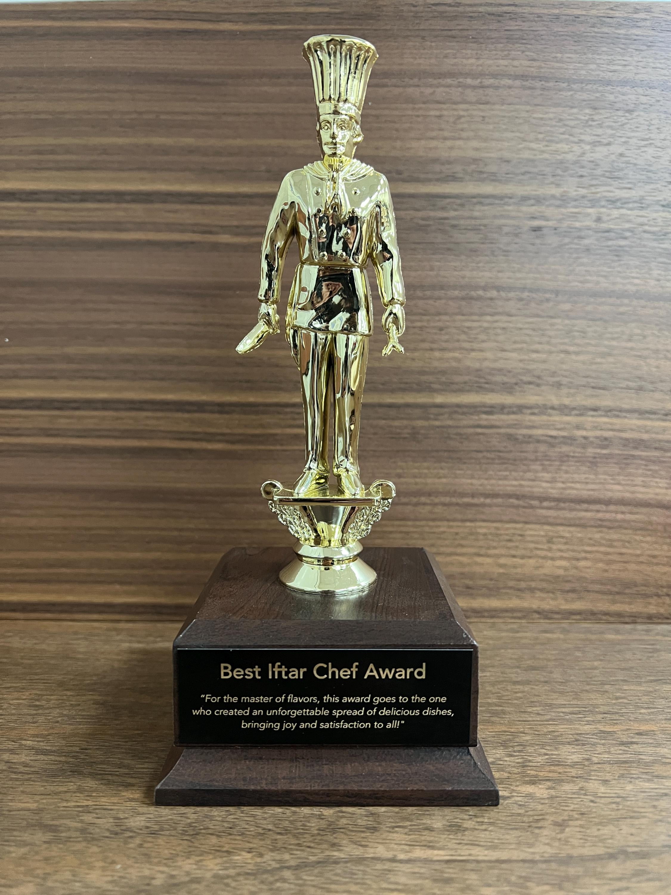 Best Iftar Chef Award - Custom Engraved Ramadan Trophy | Personalized ...