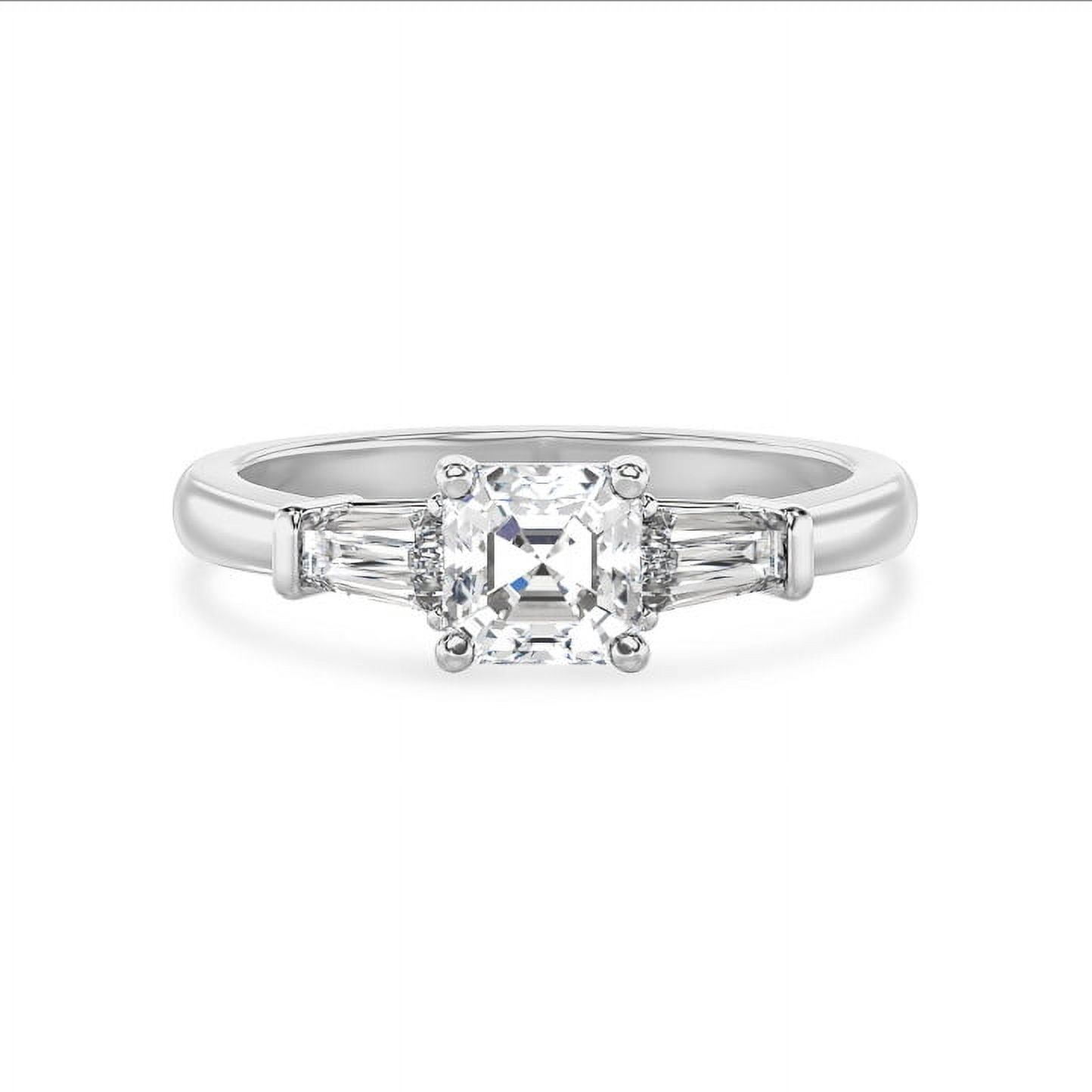 Best Jewel 1.6 Ct Asscher Cut Lab Created Diamond Ring - 14K White Gold ...