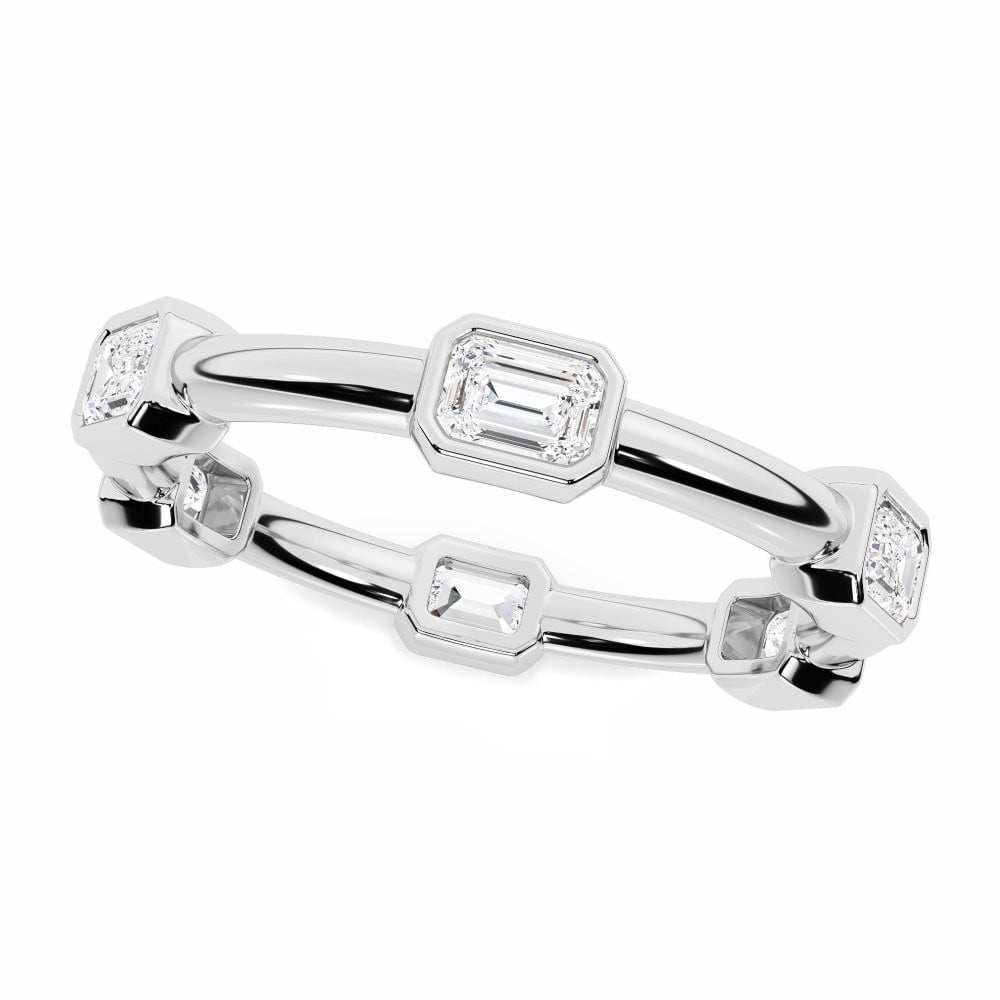 Best Jewel 1.6 Ct Emerald Cut Engagement Full Eternity Ring - 14K White ...