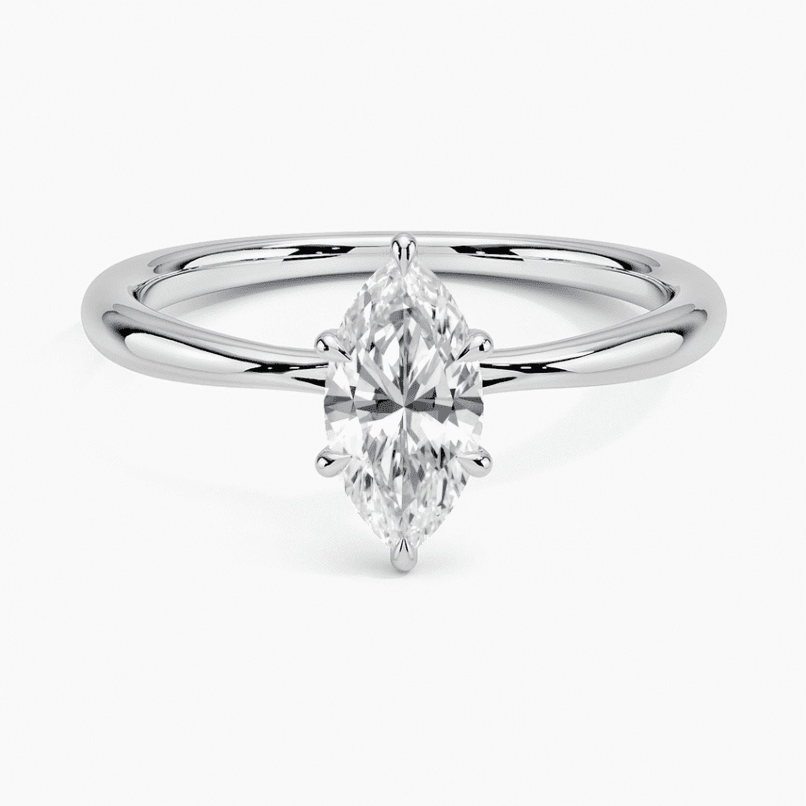 Best Jewel 1.81 Ct Marquise Cut Lab Created Simulated Diamond Ring - 14K White Gold Plated Prong ...
