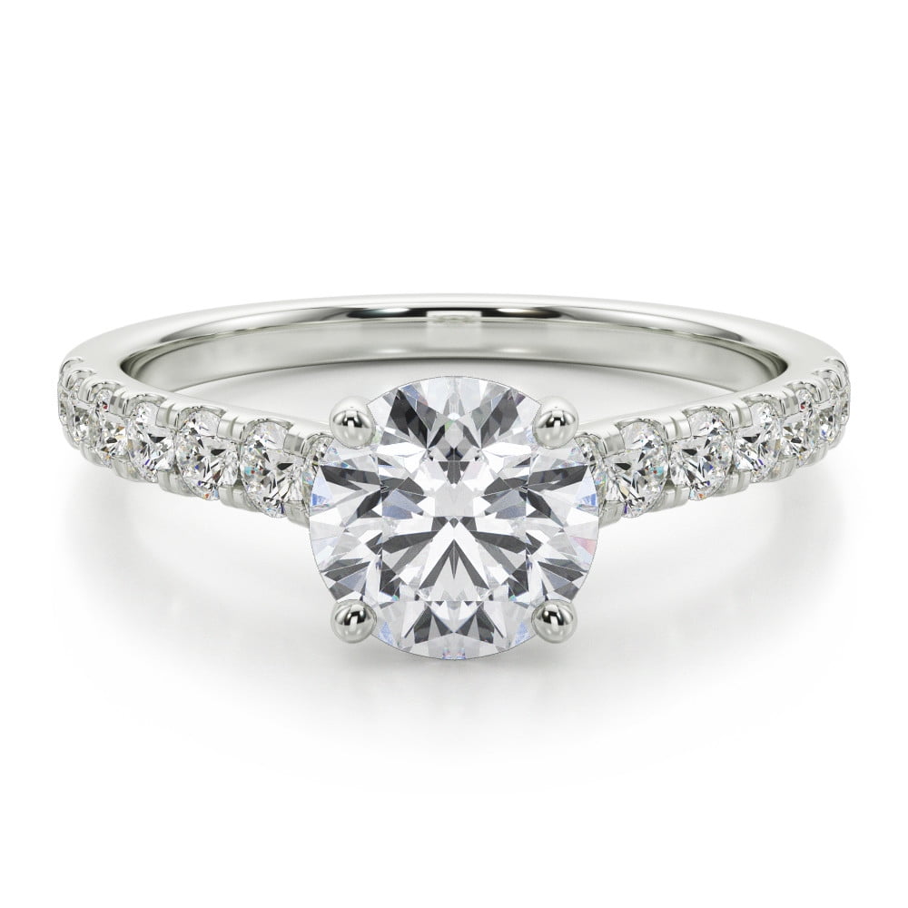 Best Jewel 1.9 Ct Brilliant Round Cut Hidden Halo Diamond Ring - 14K ...