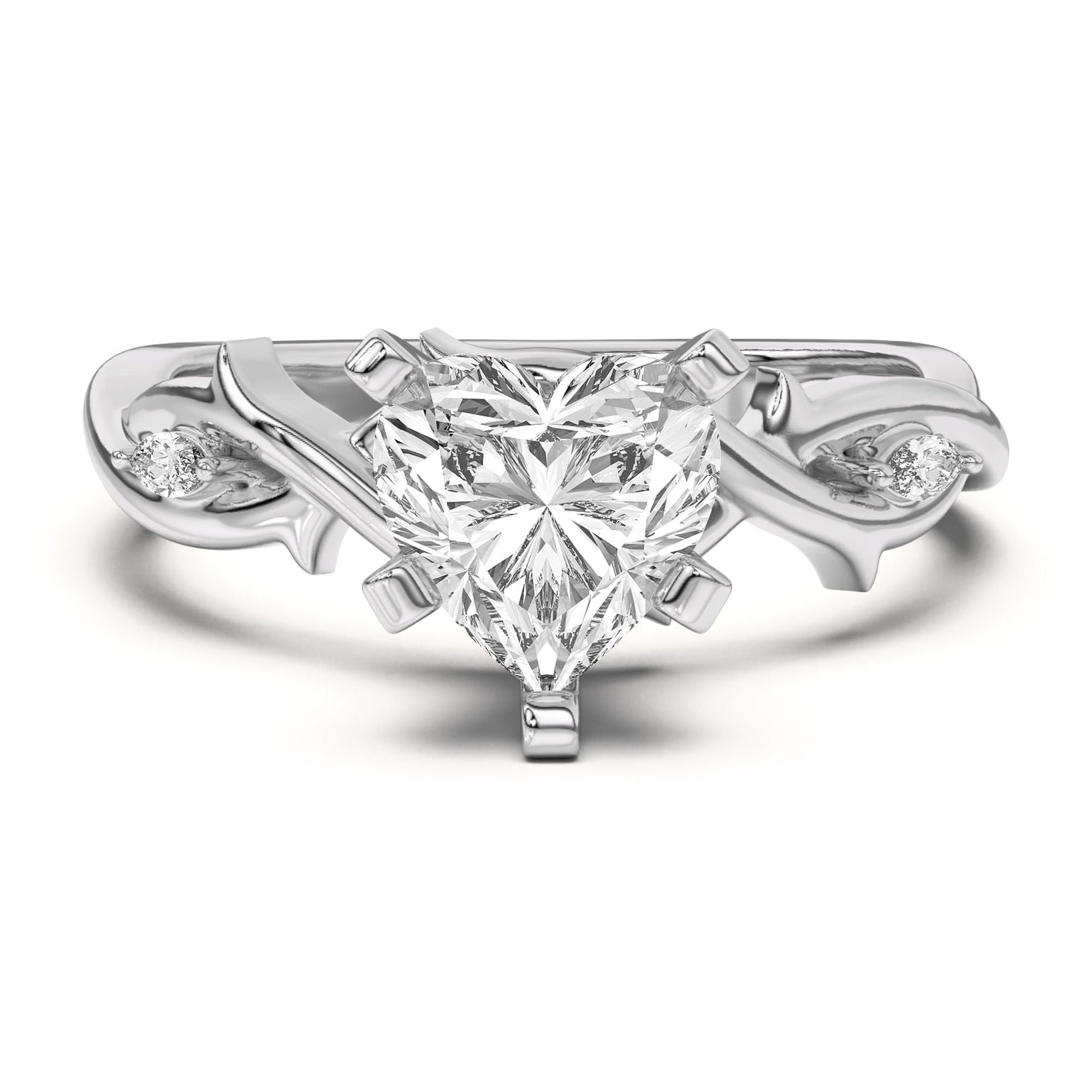 Best Jewel 1.92 Ct Heart Cut Engagement Ring - 14K White Gold Plated ...