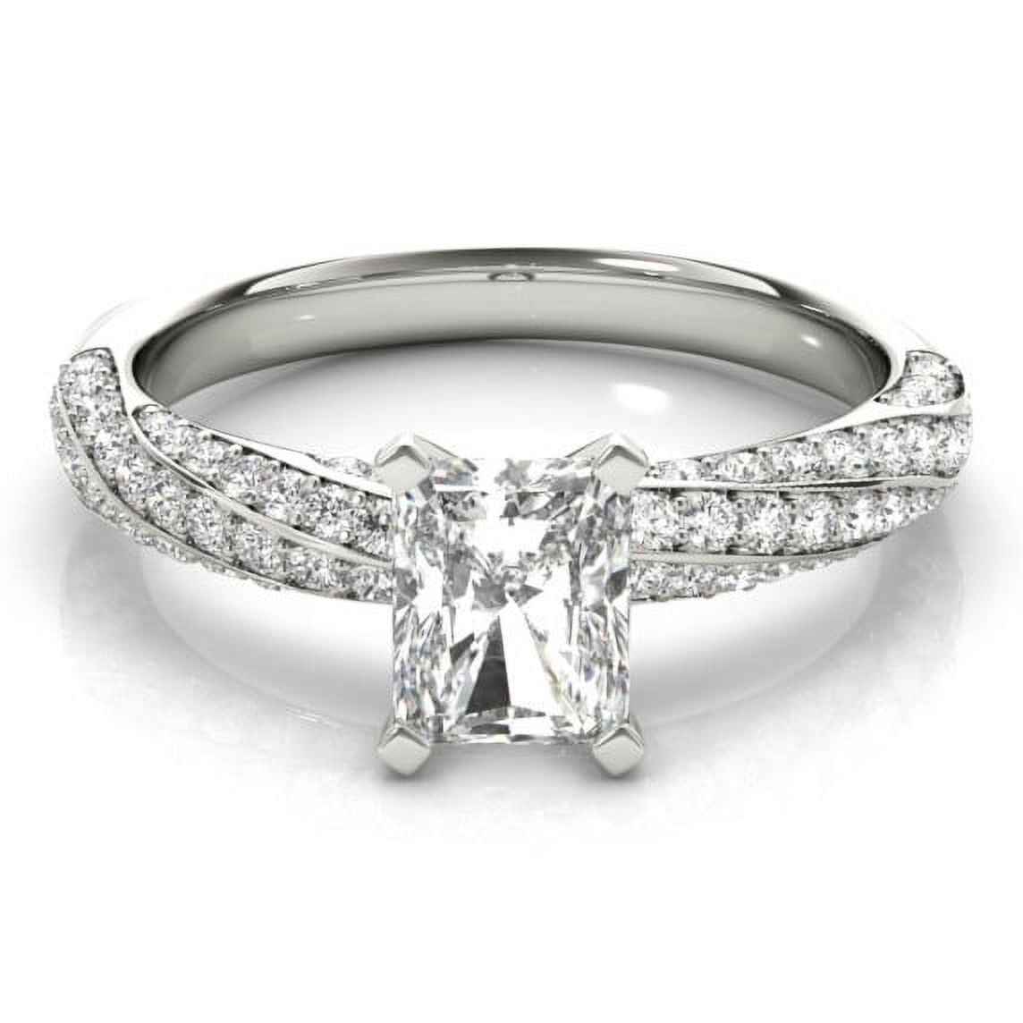 Best Jewel 14K White Gold Plated - 1.8 Ct Radiant Cut Solitaire Ring ...